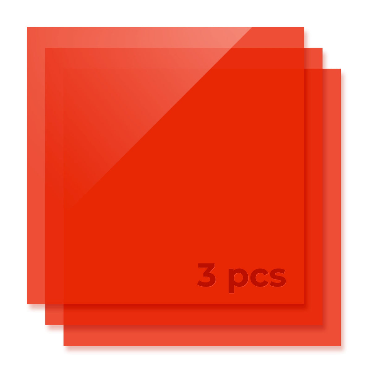 3.18mm Red Translucent Glossy Acrylic Sheet (3pcs)
